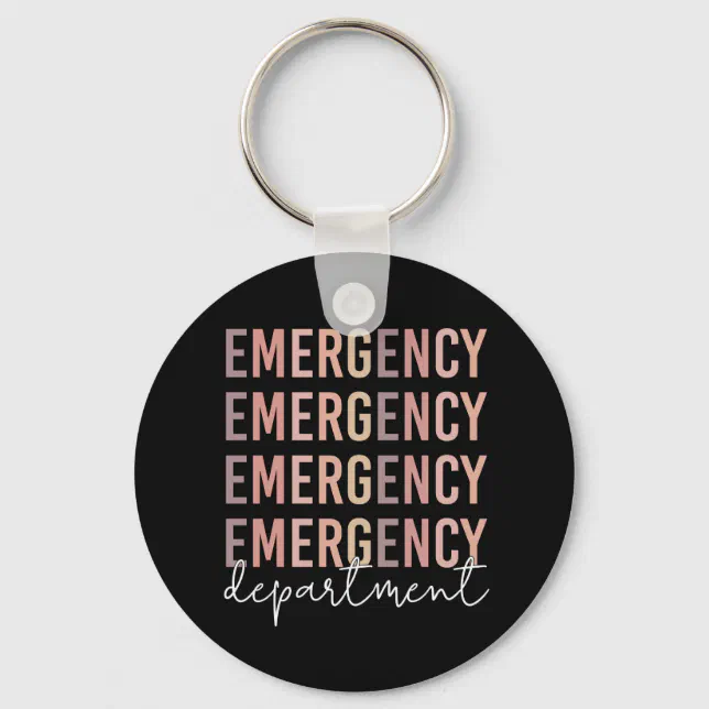 Emergency Department ER Staff | ER Nurse | ER Tech Keychain | Zazzle