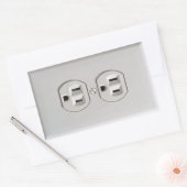 Emergency Electrical Outlet Rectangular Sticker | Zazzle