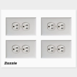 Emergency Electrical Outlet Rectangular Sticker | Zazzle