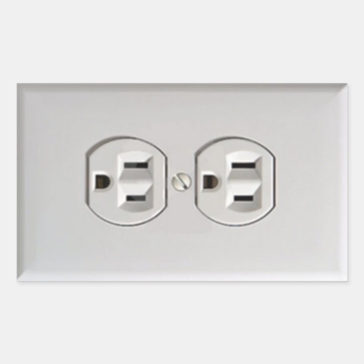 Emergency Electrical Outlet Rectangular Sticker | Zazzle
