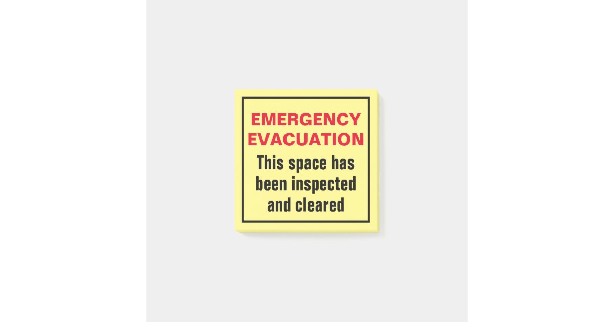 Emergency Evacuation Fire Drill Floor Suite Warden Post-it Notes | Zazzle