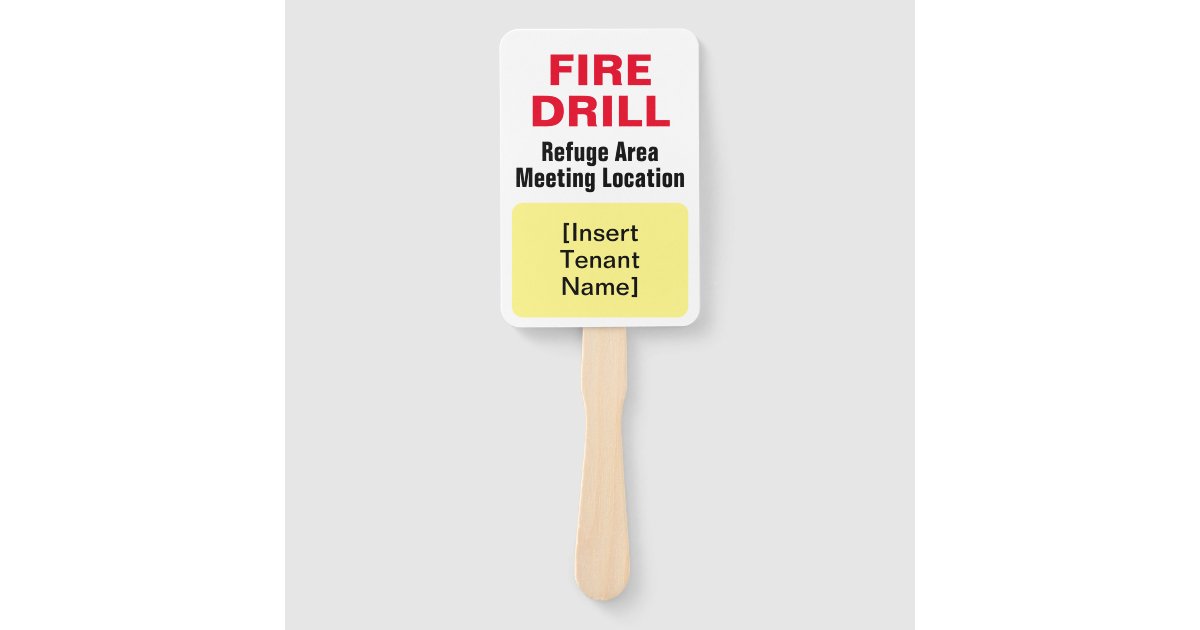 Emergency Evacuation Fire Drill Tenant Locate Sign Hand Fan | Zazzle