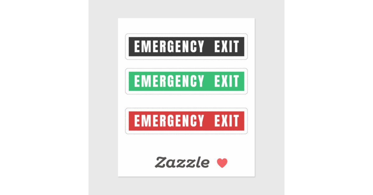 Emergency Exit Sticker | Zazzle