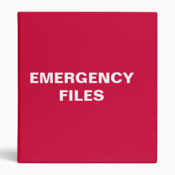Emergency File Binder | Zazzle