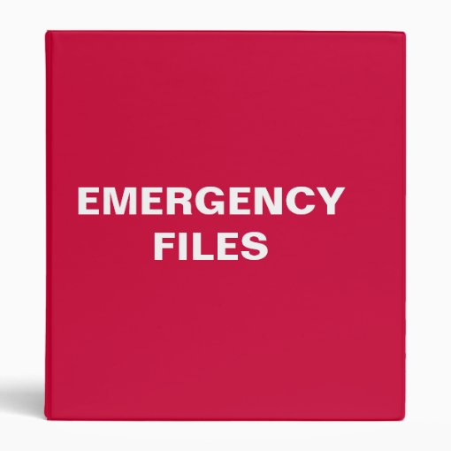 Emergency File Binder | Zazzle