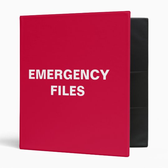 Emergency File Binder | Zazzle.com