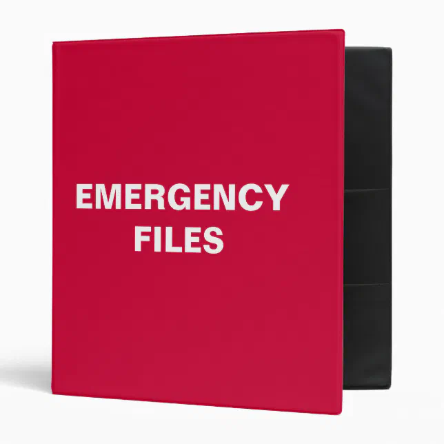 Emergency File Binder | Zazzle