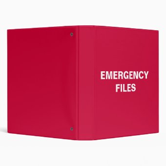 Emergency File Binder | Zazzle