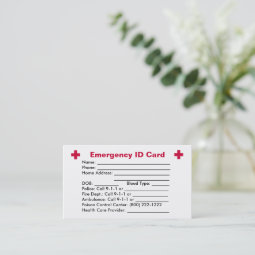 Emergency ID Card | Zazzle