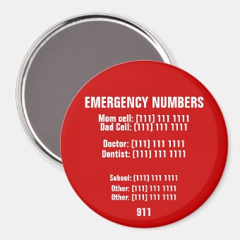 Emergency Magnet | Zazzle