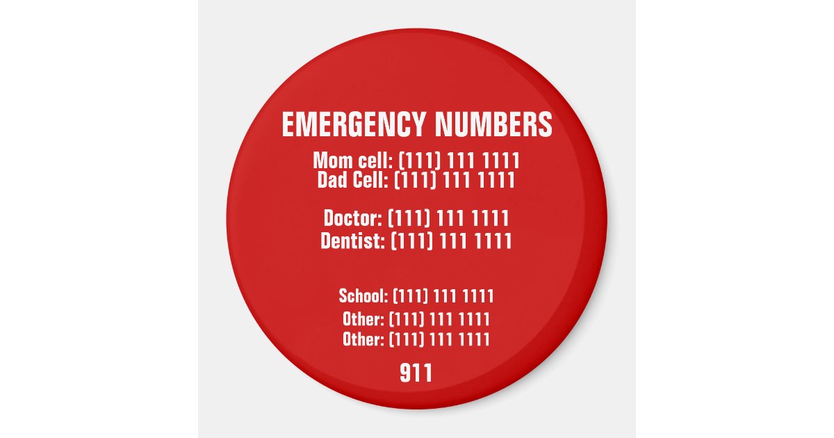 Emergency Magnet | Zazzle