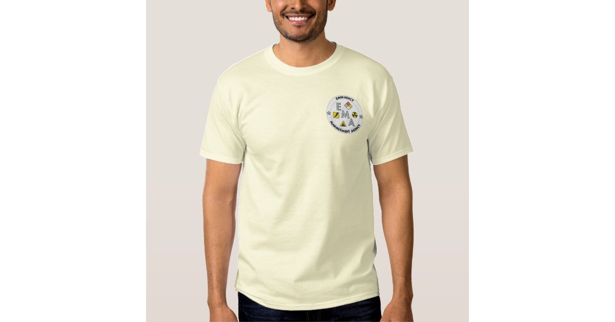 Emergency Management Agency Logo Embroidered T-Shirt | Zazzle