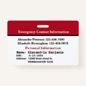 Emergency Medical Alert ID Card Custom Badge | Zazzle
