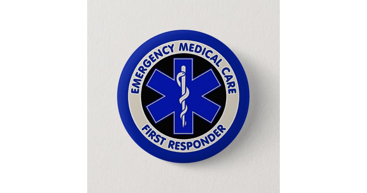 Emergency Medical Care First Responder Button | Zazzle