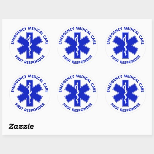 Emergency Medical Care First Responder Classic Round Sticker | Zazzle