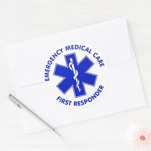 Emergency Medical Care First Responder Classic Round Sticker | Zazzle