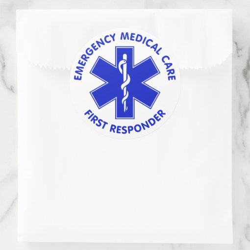 Emergency Medical Care First Responder Classic Round Sticker | Zazzle