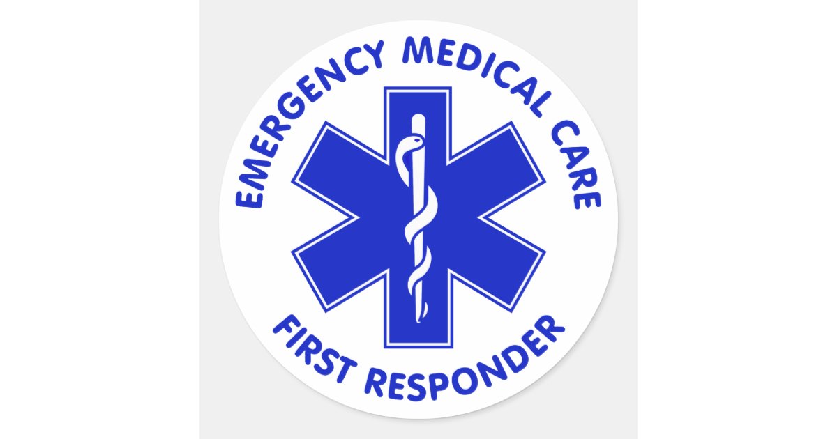 Emergency Medical Care First Responder Classic Round Sticker | Zazzle