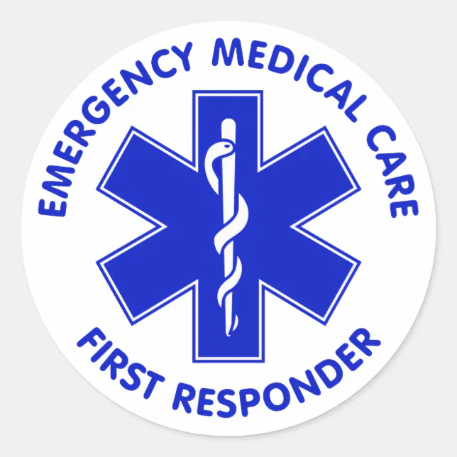 Emergency Medical Care First Responder Classic Round Sticker | Zazzle