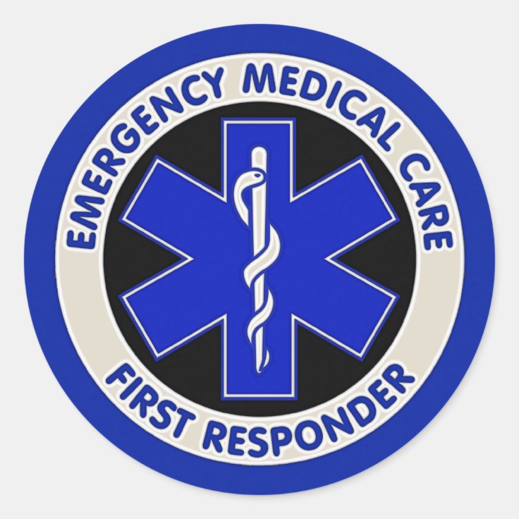 Emergency Medical Care First Responder Classic Round Sticker | Zazzle