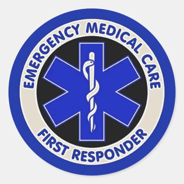 Emergency Medical Care First Responder Classic Round Sticker | Zazzle