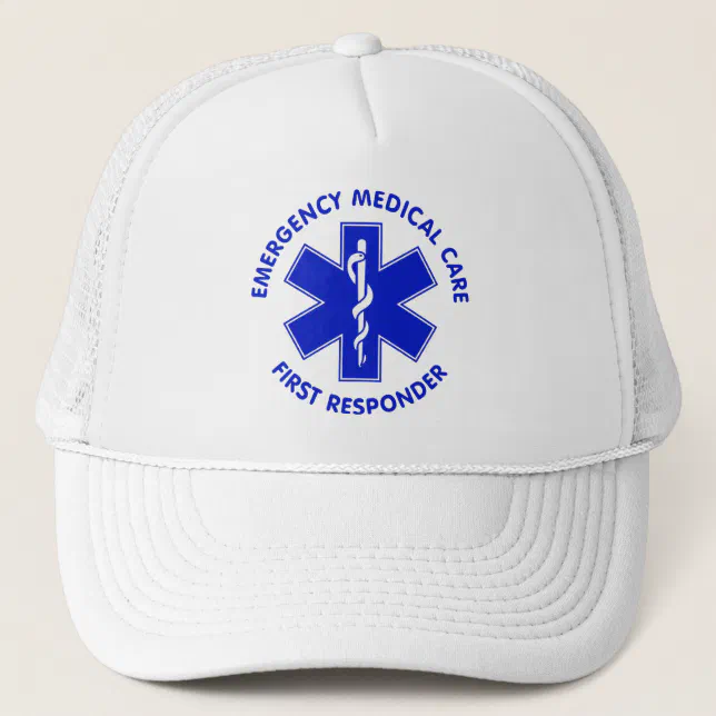 Emergency Medical Care First Responder Trucker Hat | Zazzle
