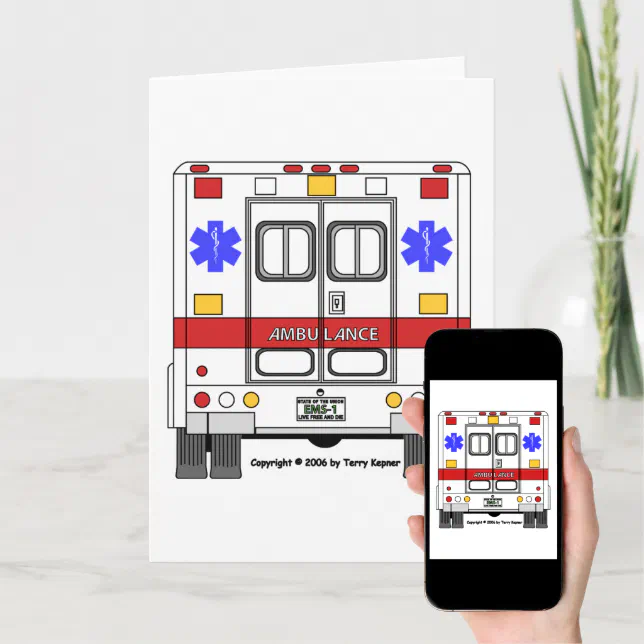 Emergency Medical Services Ambulance (EMS) Card | Zazzle