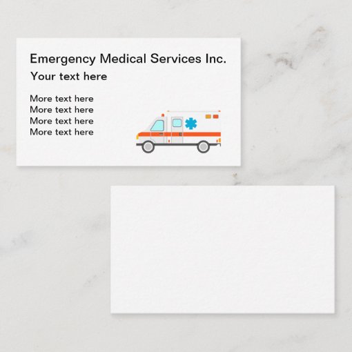 Emergency Medical Services Business Card | Zazzle
