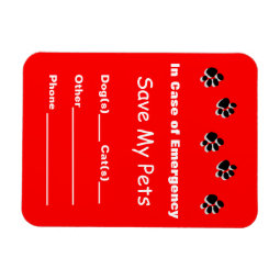 Emergency Pet Rescue Magnet | Zazzle