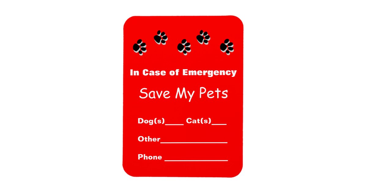 Emergency Pet Rescue Magnet | Zazzle