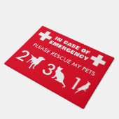 Emergency Pet Rescue Sign - Customizable Door Mat | Zazzle