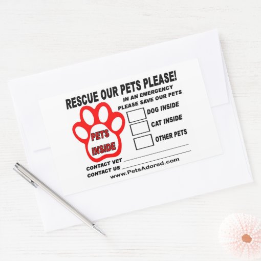 Emergency Pet Rescue Window Stickers | Zazzle