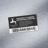 Emergency Plumbing Waterworks Service Black Metal Business Card Magnet ...