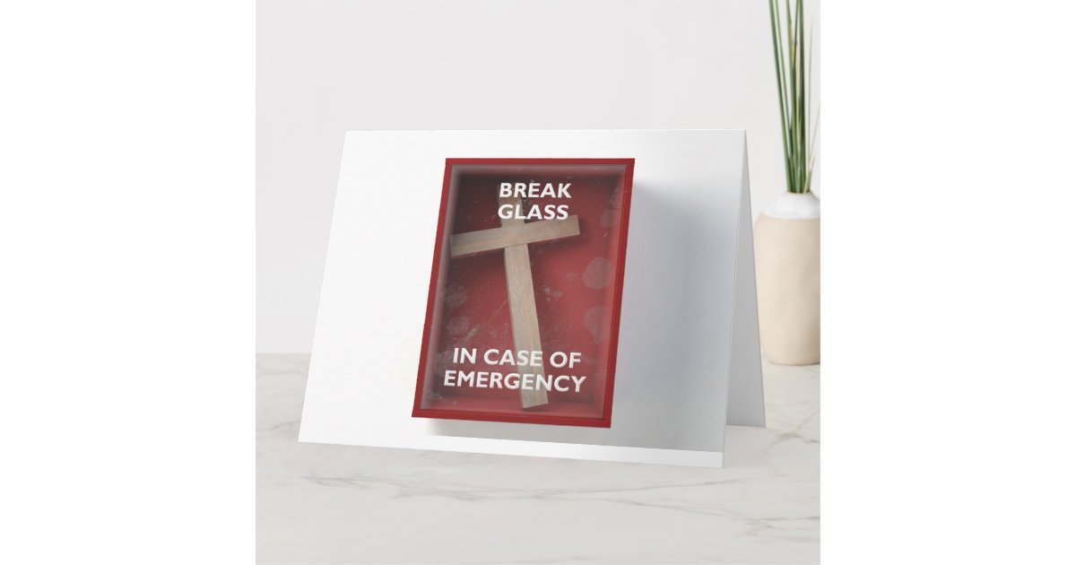 Emergency Red Box With Crucifix Card | Zazzle