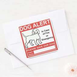 Emergency Services Dog Alert Square Sticker | Zazzle