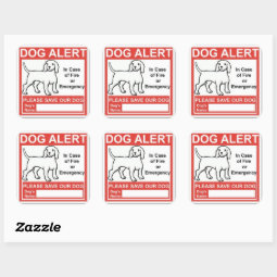 Emergency Services Dog Alert Square Sticker | Zazzle