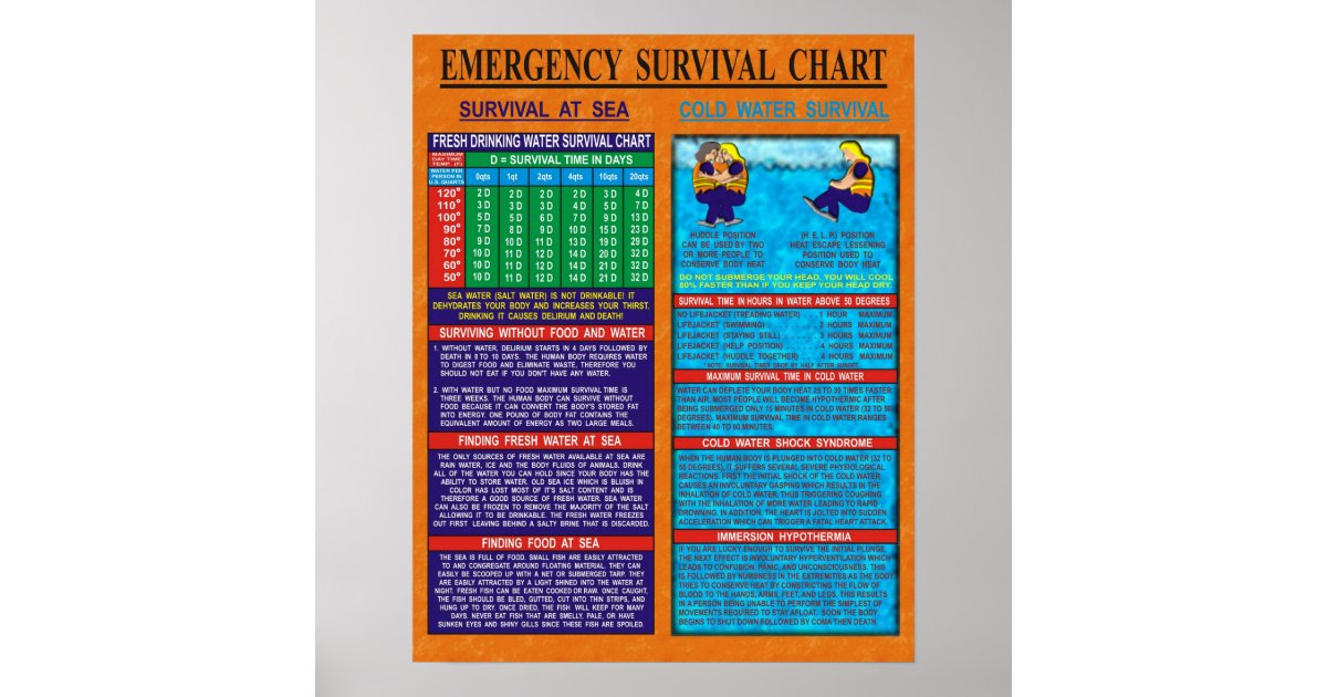 Emergency Survival Chart | Zazzle