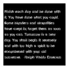 Emerson quote- Finish each day... Poster | Zazzle