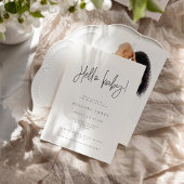 EMERY | Elegant Calligraphy Baby Shower Hello baby Invitation | Zazzle