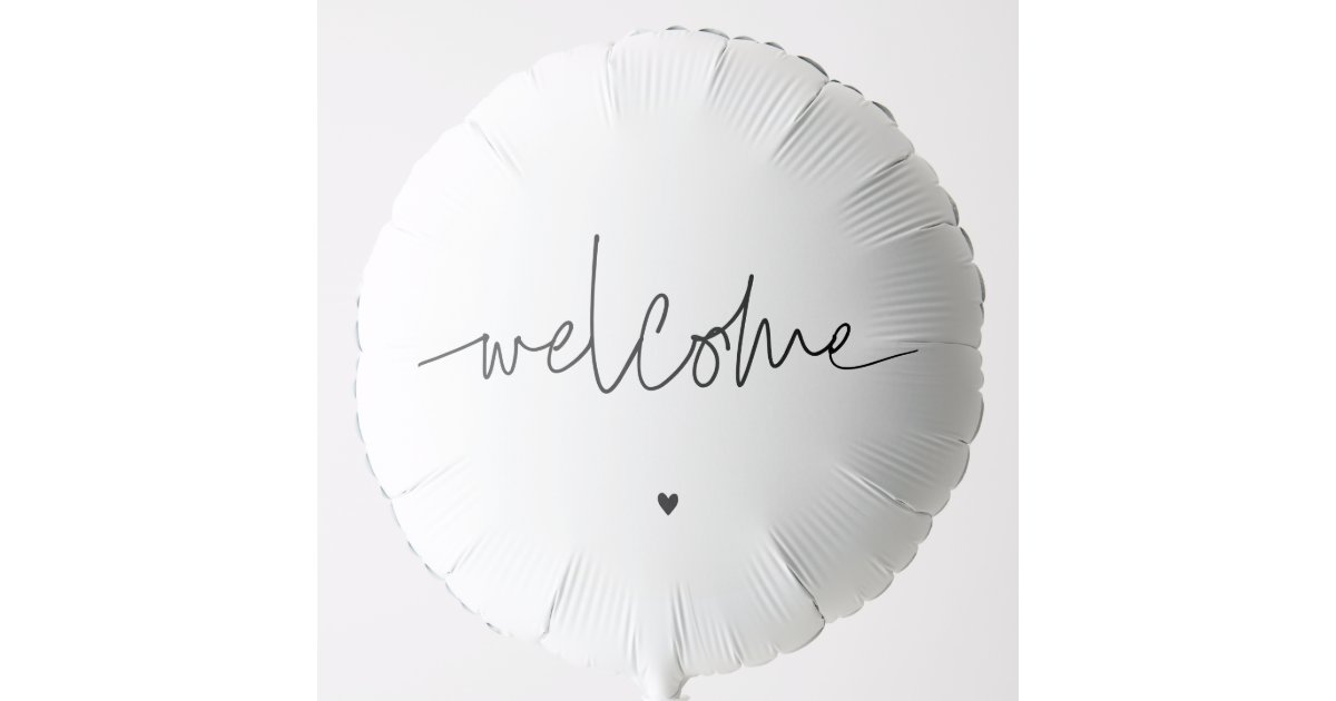 EMERY Elegant Calligraphy Baby Shower Welcome Sign Balloon | Zazzle
