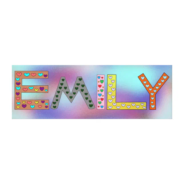 EMILY Colorful Letters Girl's Name Design Canvas Print | Zazzle