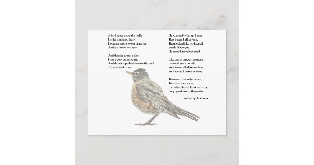 Emily Dickinson "In the Garden" Poem Postcard | Zazzle