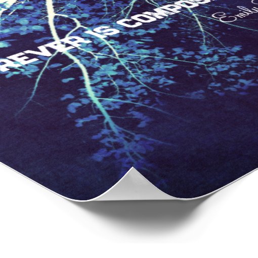 Emily Dickinson inspirational quote blue and white Poster | Zazzle