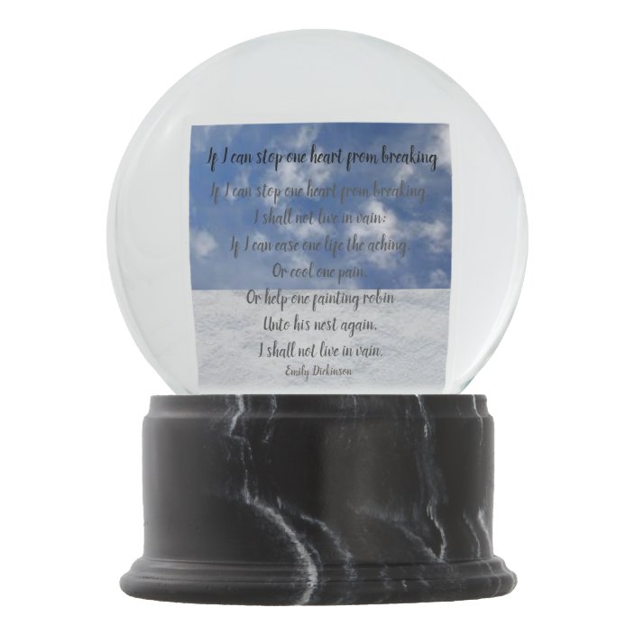 Emily Dickinson poem Snow Globe | Zazzle.com