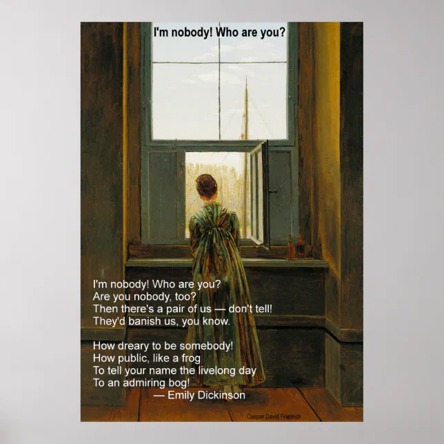Emily Dickinson's I'm Nobody! Who are you? Poster | Zazzle