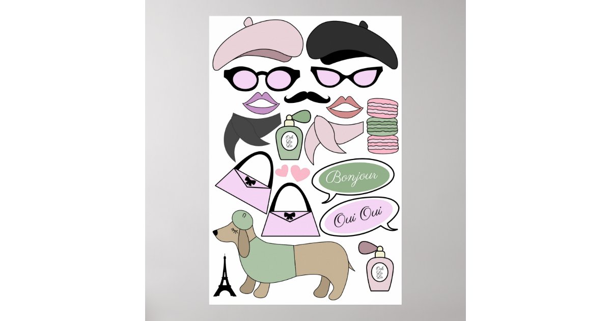 Emily in Paris theme Birthday photobooth props Poster | Zazzle