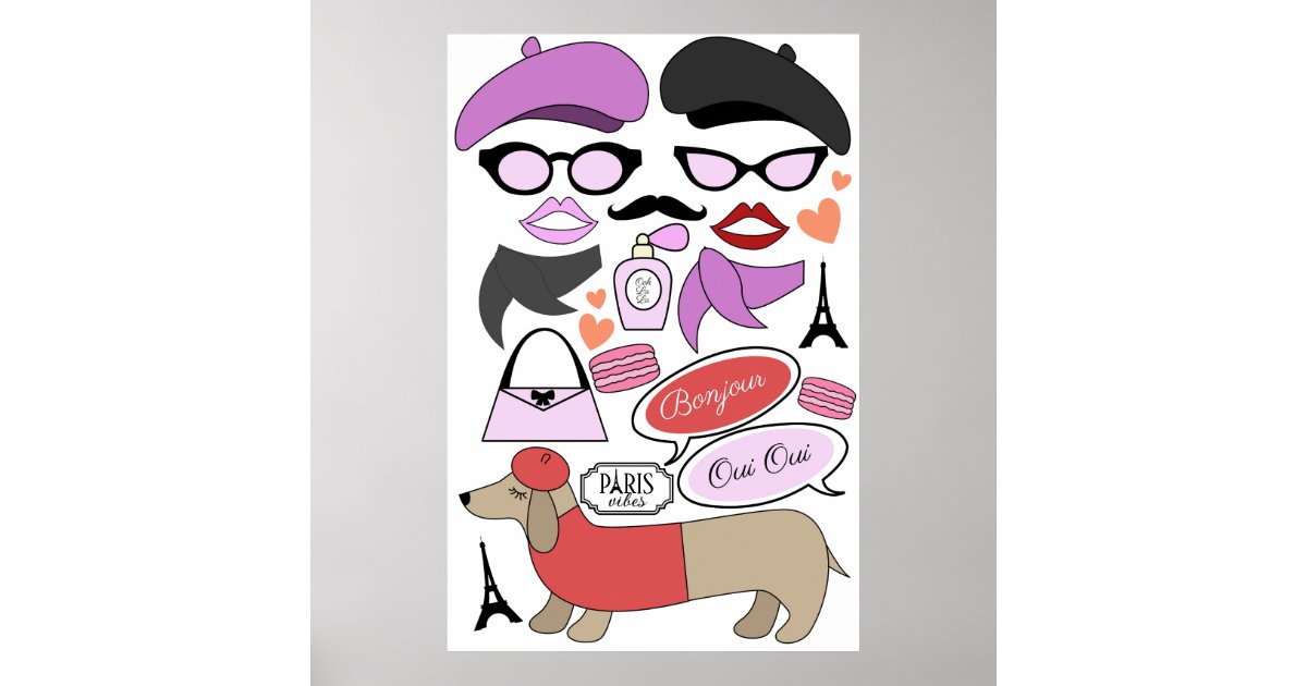 Emily in Paris theme photobooth party props Poster | Zazzle