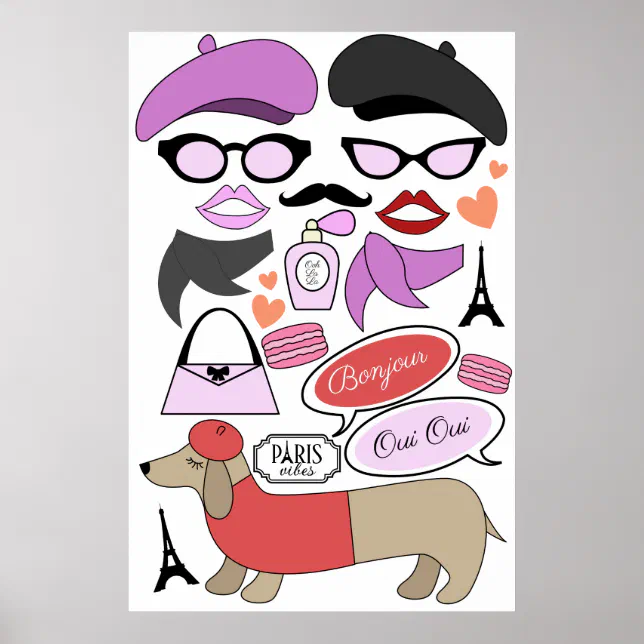 Emily in Paris theme photobooth party props Poster | Zazzle