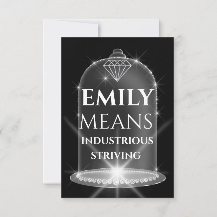 Emily Name Meaning Diamond Birthday Party Invitation | Zazzle