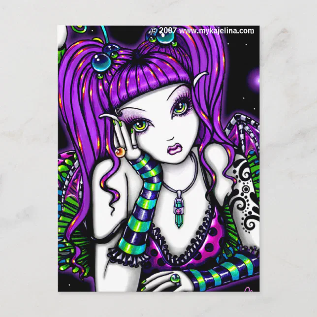 Emily Rainbow Celestial Tattoo Faery Postcard | Zazzle